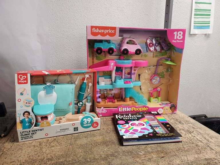(BUNDLE) HAPE Little Dentist Kit 7 RAINBOW DREAMS Sticker Book & BARBIE ...