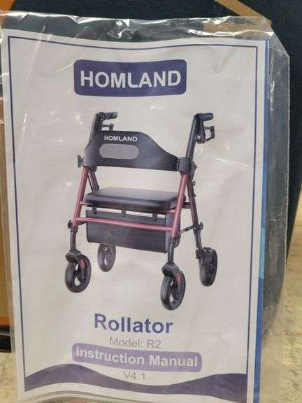 HOMLAND 4-Wheel Rollator/Walker - Black | Like New | (See Condition ...