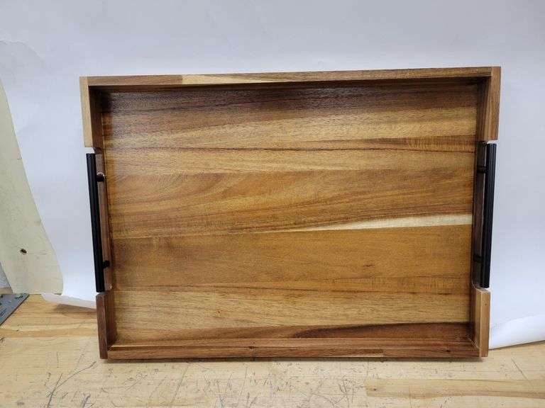 OURMIAO Wood Serving Tray, 22x15.7x2" (RL) | Open Box | (See Condition ...