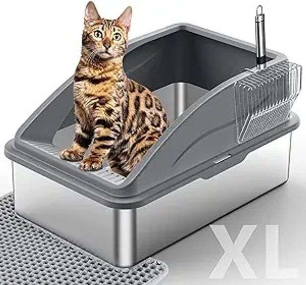 Invenho - Stainless Steel Litter Box, Extra Large | Open Box - Rio ...