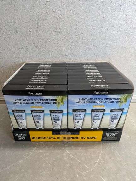 NEUTROGENA 3-Pack Ultra Sheer Sunscreen 70SPF Set of 16 | Open Box ...