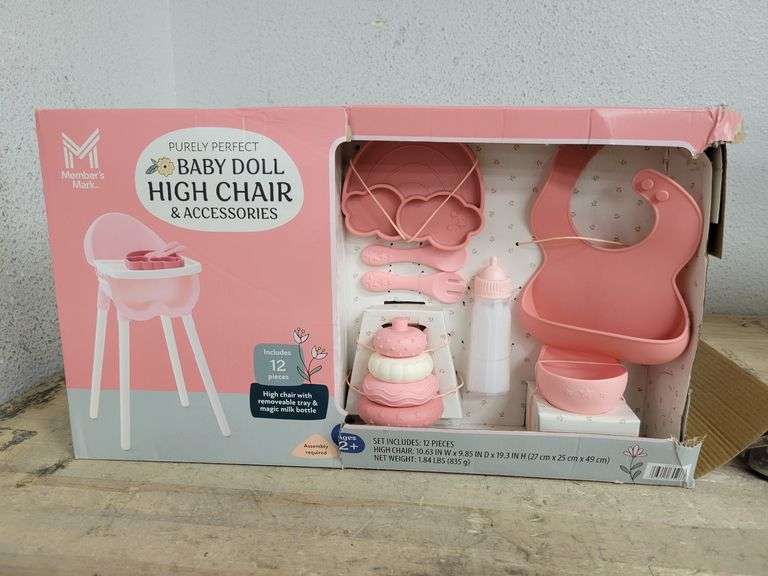 Purely Perfect Baby Doll High Chair And Accessories | Open Box - Rio ...