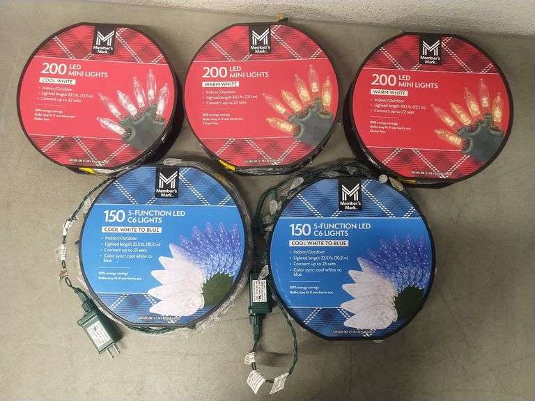 MEMBER'S MARK Christmas Light Bundle: 2 150Ct Cool White-Blue, 2 200 ...