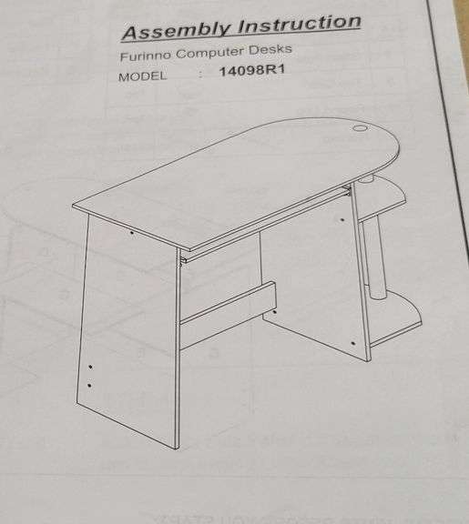 FURINNO Computer Desk w/Keyboard Tray, 15.8 x 31.5 x 28.4" (R L) | Open ...