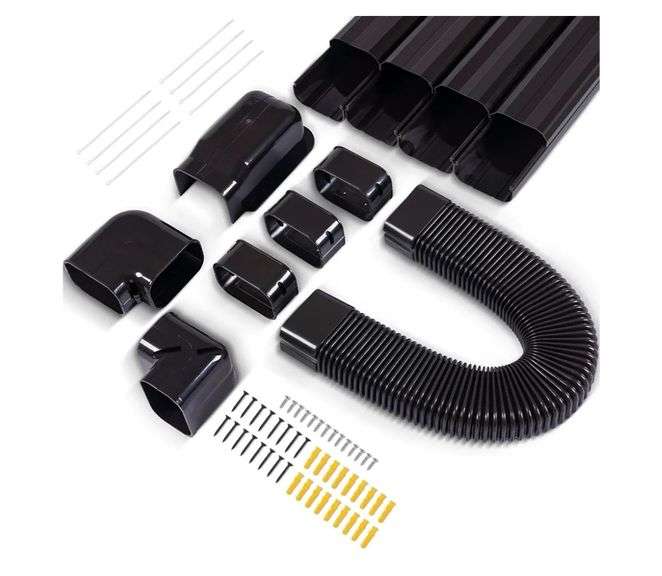 KURIPROTECT Decorative PVC Line Set Cover Kit for Air Conditioners ...