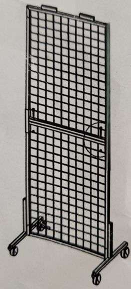 UNKNOWN Grid Wall Panel Display Rack, 1.9x5.4' | Like New | (See ...