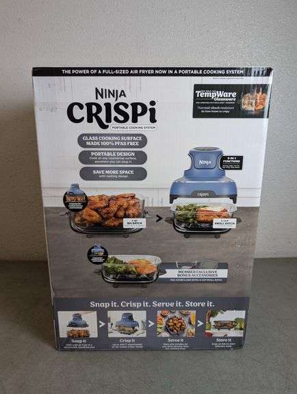 NINJA Crispi 5-in-1 Portable Glass Air Fryer Cooking System | Open Box ...