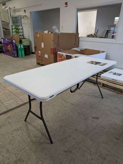 LIFETIME 6ft Folding Table, White | Open Box | (See Condition Notes ...
