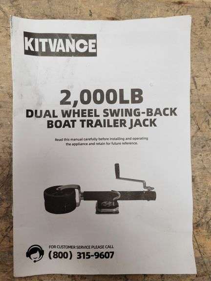 KITVANCE 2,000lb Dual Wheel Swing-Back Boat Trailer Jack | Open Box ...