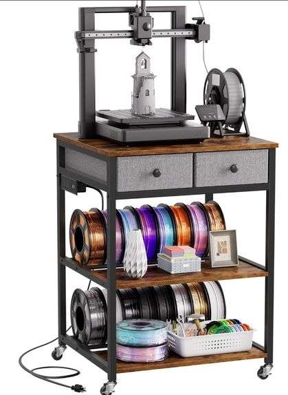 PORTIN 3D Printer Stand with Power Outlet & Drawers | Open Box | (See ...