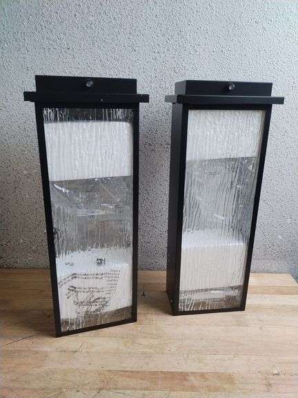 Dusk To Dawn Outdoor Wall Lantern, 20"x8"x5", Set of 2 | Open Box - Rio ...