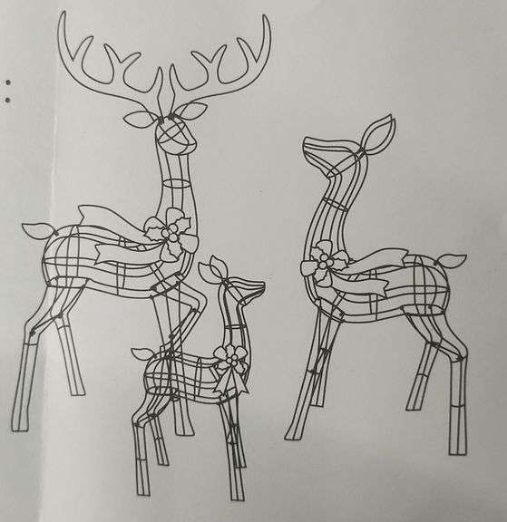 NAVINE 3Pcs Lighted Christmas Deer Family Set | Open Box | (See ...