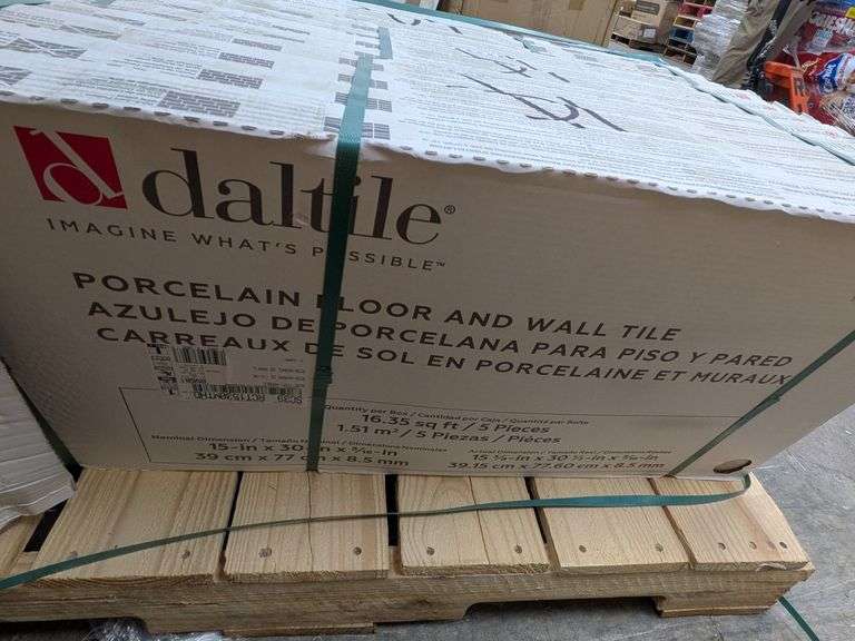Pallet of DALTILE Porcelain Wall & Floor Tile, 16.35sq.ft per box, 16 ...