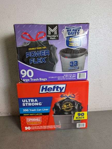 HEFTY Ultra Strong Trash Can Liners 33 Gal. Cap. 90 Ct. / MEMBER'S MARK ...