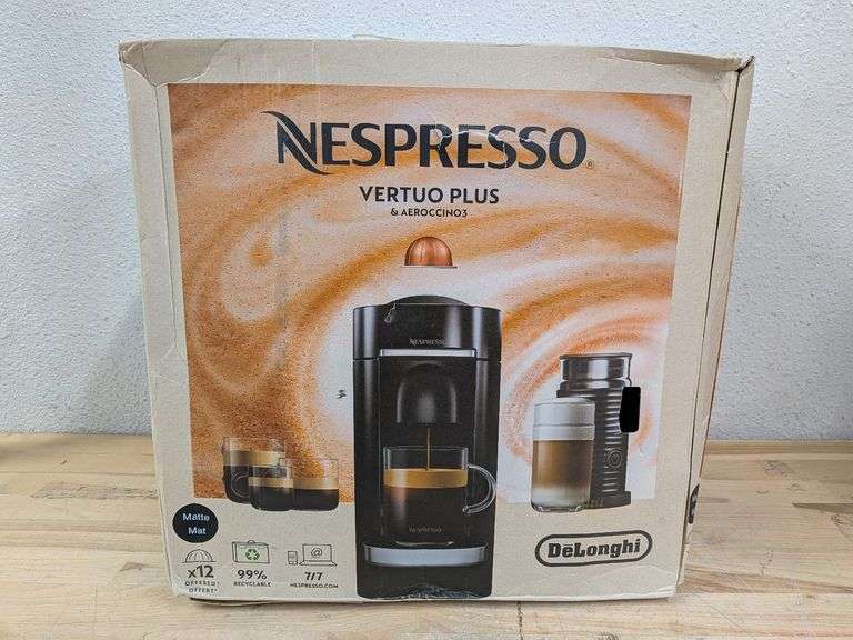 NESPRESSO Vertuo Plus Single-Serve Coffee Machine & Aeroccino3 Milk ...