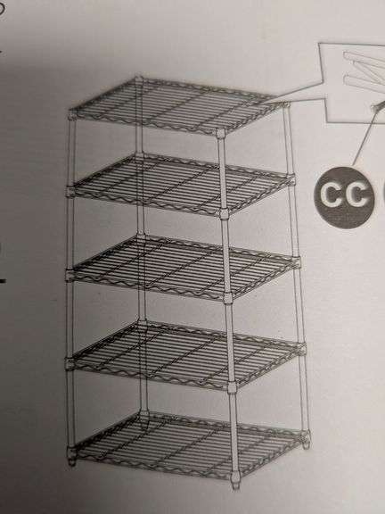 Small 5- Tier Wire Shelving Unit | Like New | (See Condition Notes ...