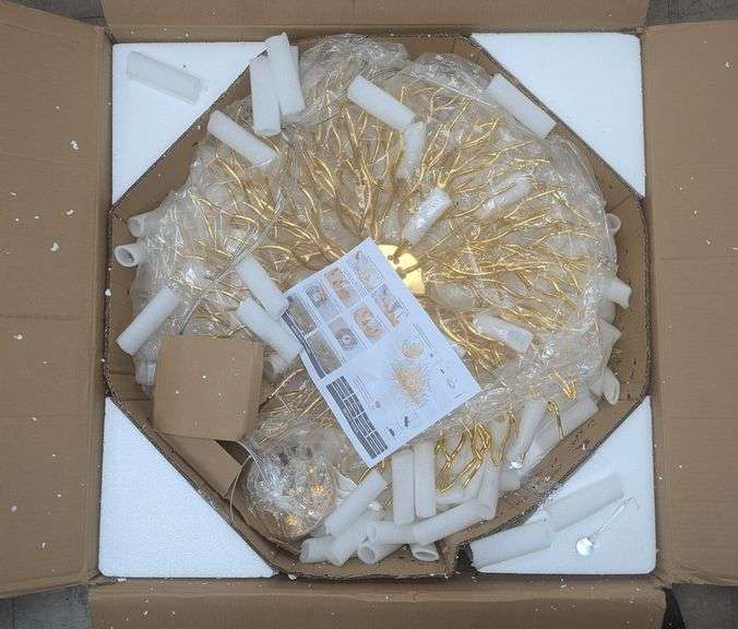 Golden Antler Ceiling Chandelier | Open Box | (See Condition Notes ...
