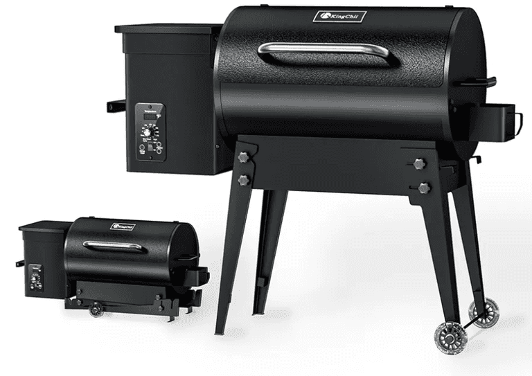 KINGCHII Portable Electric Wood Pallet Grill & Smoker w/ Foldable legs ...