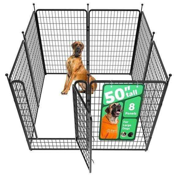 FXW Rollick Dog Playpen, Black, 8 Panels, 50" | Open Box | (See ...