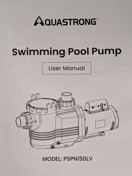 AQUASTRONG Swimming Pool Pump, 1.5HP | Open Box | (See Condition Notes ...
