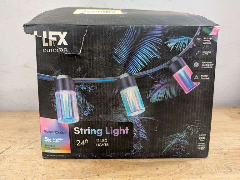 LIFX 12-Light 24 ft. Outdoor Plug-In RGB Integrated LED Smart Wi-Fi ...