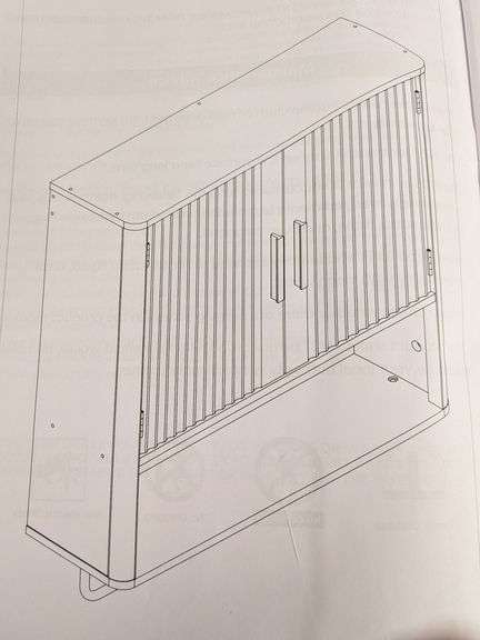 Bathroom Wall Cabinet W/Fluted Doors, Natural Oak | Open Box | (See ...