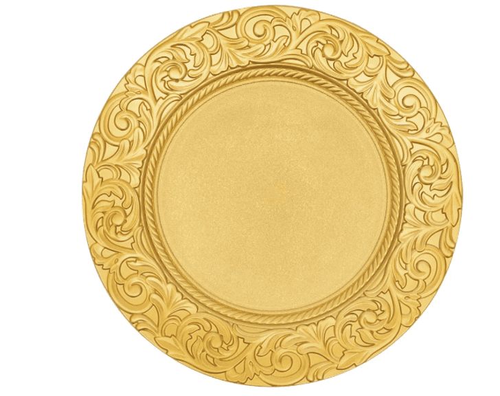 BOKKNPPO Antique Gold Plastic Dinner Plates 13" | Open Box | (See ...