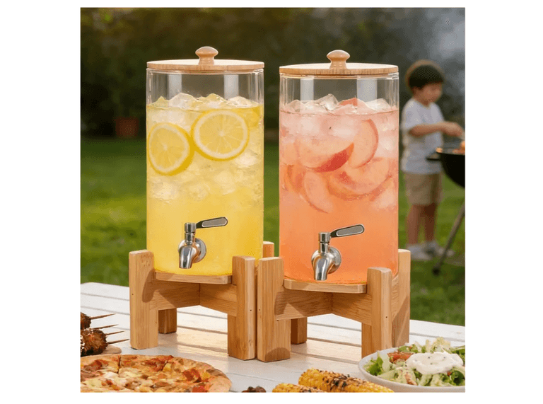 2 Pack Drink Dispenser With Lids and Stand | Open Box | (See Condition ...