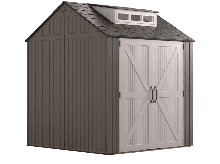 RUBBERMAID Large Serin Outdoor Storage Shed With Floor (7x7Ft) | Open ...