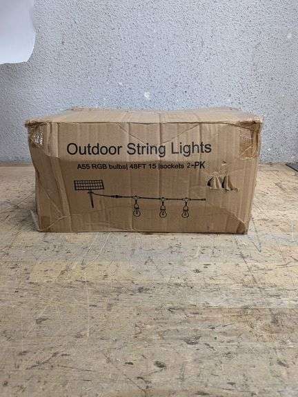 Outdoor String Lights 48Ft 15 Sockets 2PK | Open Box | (See Condition ...