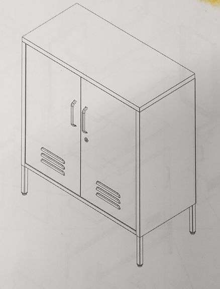 2 Doors Storage Cabinet (Mustard) | Open Box | (See Condition Notes ...