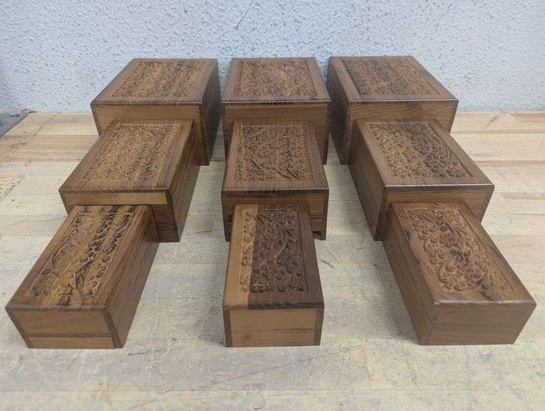 Flower Carved Urns, Small, Medium & Large 3 Sets Of 3. | Like New - Rio ...