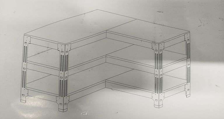 FLEXIMOUNTS WB107A-L Custom L-Shaped Workbench Frame | Open Box | (See ...