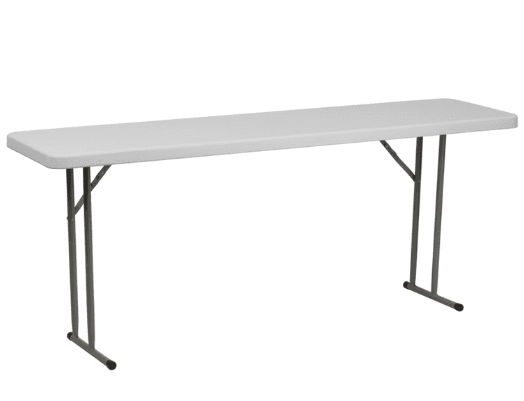 FLASH FURNITURE 6 Foot Granite White Plastic Folding Training Table ...