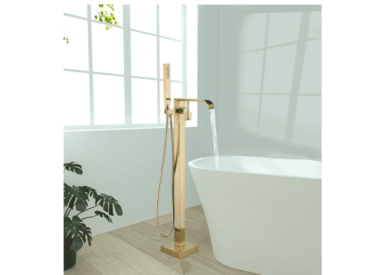 PAFILLY Freestanding Bathtub Faucet Brushed Gold (RL) | Like New - Rio ...