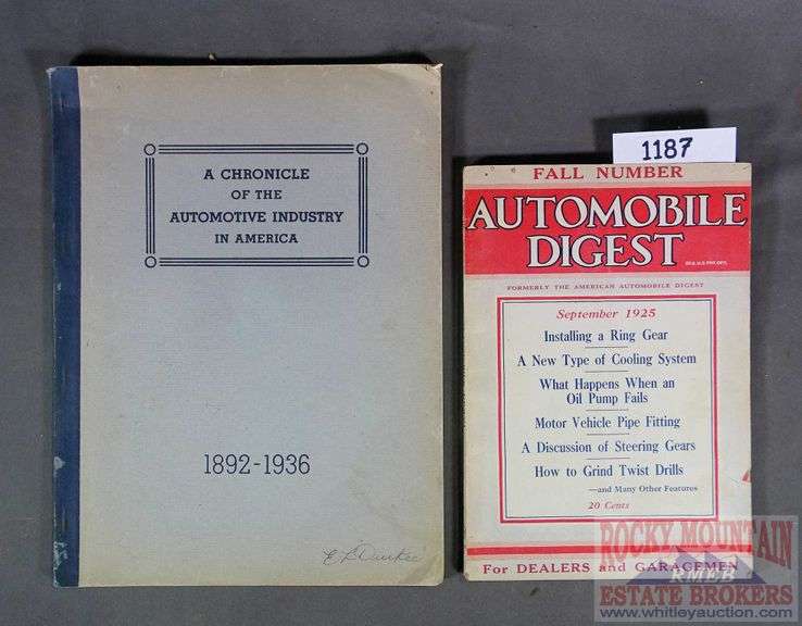 September 1925 "Automobile Digest" & 1936 "A Chronicle of the ...