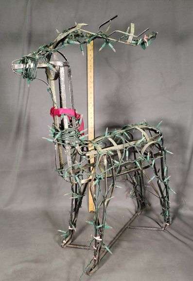 Hand crafted 36" iron reindeer sculpture. This is heavy duty enough for ...