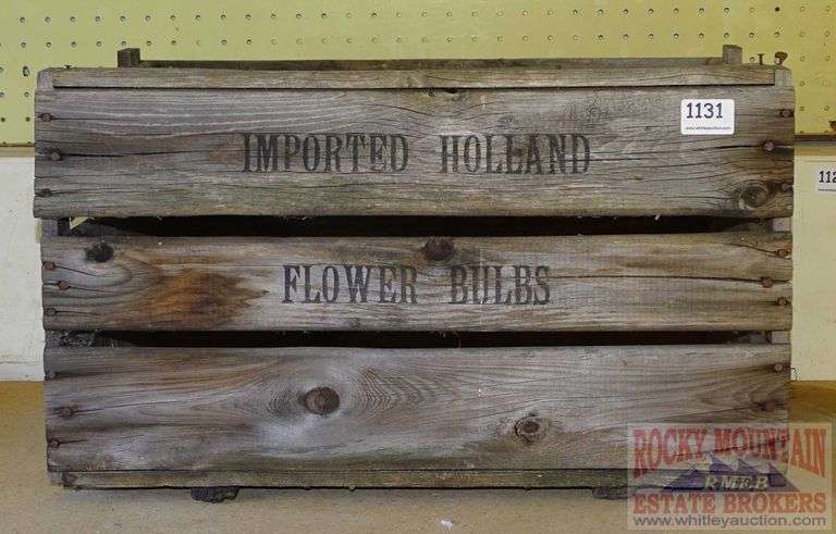 Neat Vintage "Holland Flower Bulbs" Wood Crate. - Rocky Mountain Estate ...