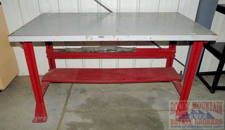 Heavy duty workbench w/ laminate top and steel base. 34x60x34. - Rocky ...