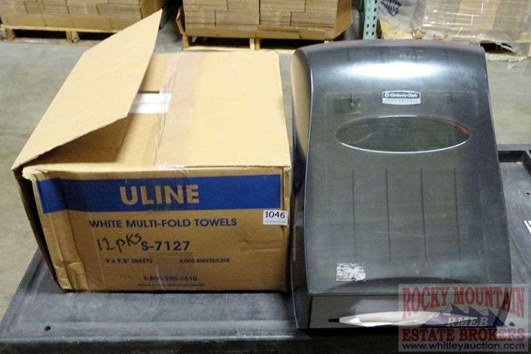 Kimberly Clark wall mount towel dispenser & new case of Uline white 9 ...