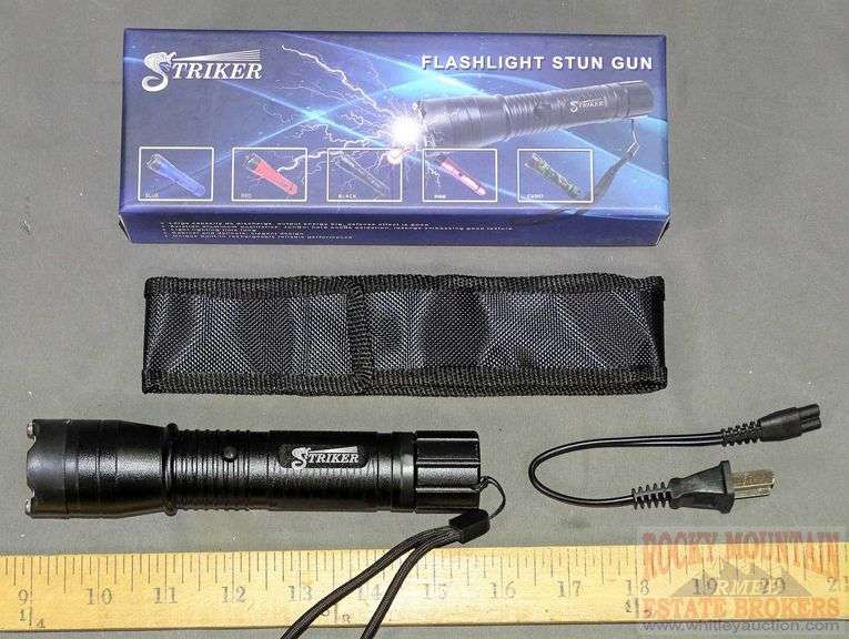 New Striker Black Rechargeable Flashlight - Stun Gun combo with ...