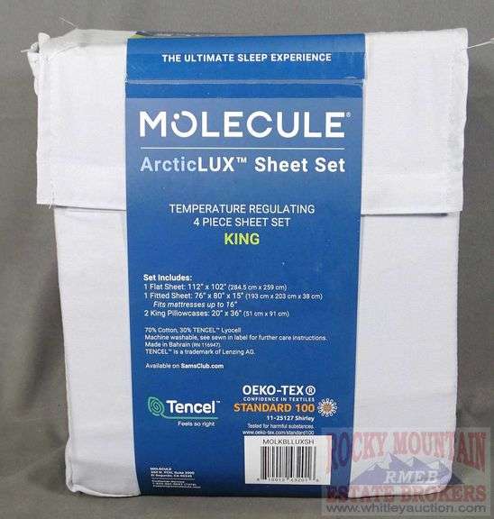 New Molecule ArcticLUX King size temperature regulating white sheet set ...