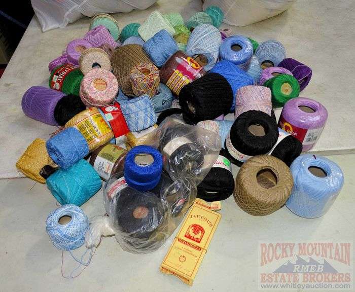 Assorted multi-color crochet thread. Much of this appears to be brand ...