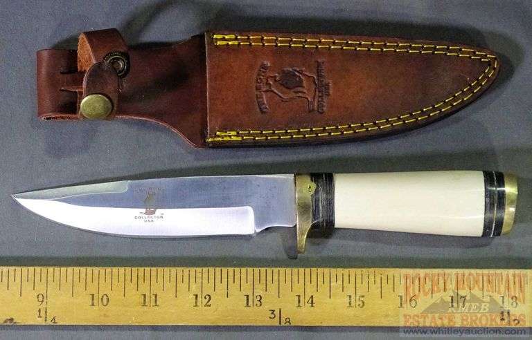 New Bone Collector 10" hunting knife with stainless steel blade, inlaid ...