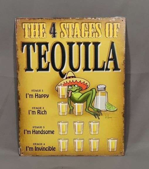 "The Four Stages of Tequila" Tin sign, 16"X12.5". - Rocky Mountain ...