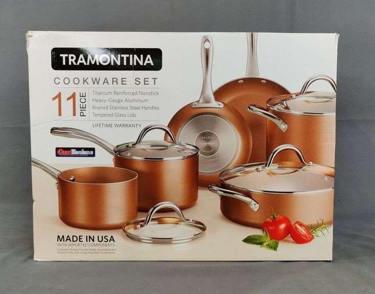 New 11 PC Tramontina Copper Color Cookware Set. - Rocky Mountain Estate ...