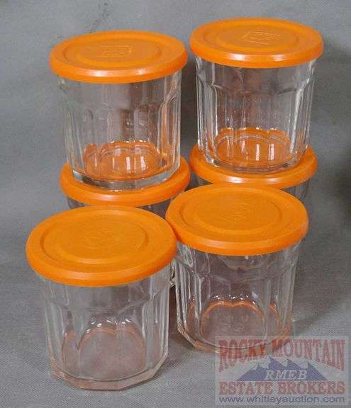 Assorted glass food storage containers with lids. White Corning Ware ...