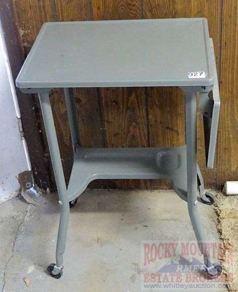Vintage metal typewriter stand with drop leaf. - Rocky Mountain Estate ...
