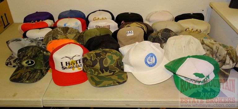 Large collection of caps with Cabela's, Camouflage & other caps. All ...