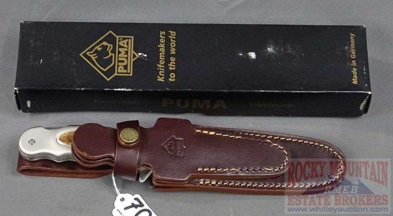 Puma Hunt White Hunter 282105 10.5" Changeable Blade Knife W/ Inlaid ...